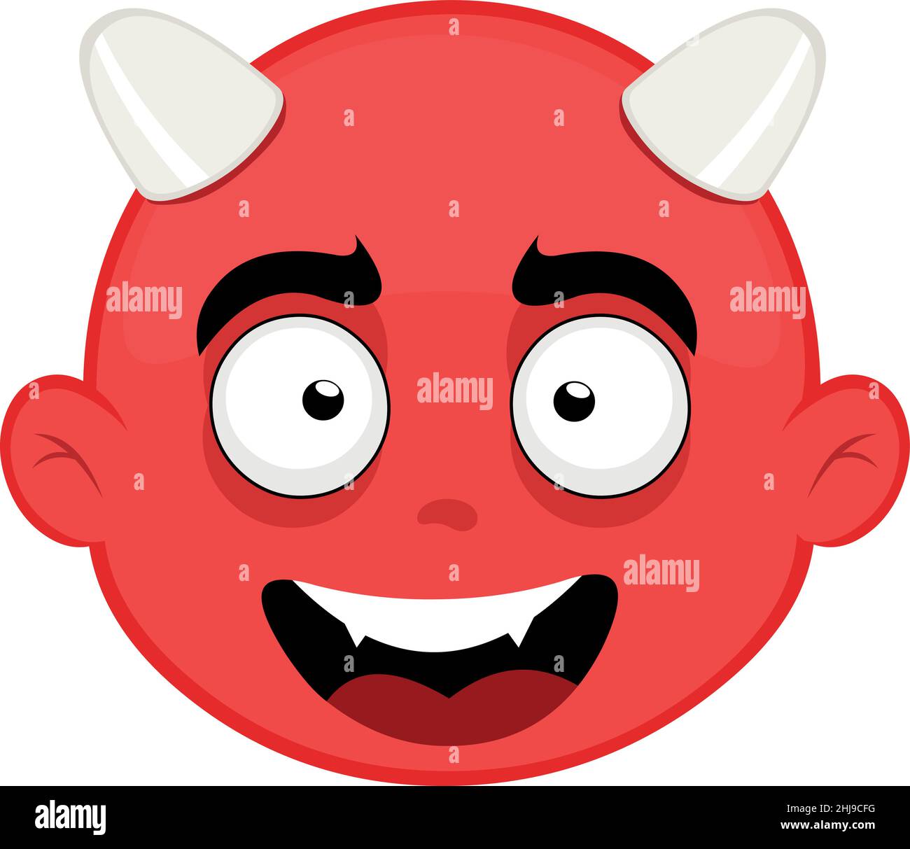 Illustrazione vettoriale del volto di un demone cartoon con un ...