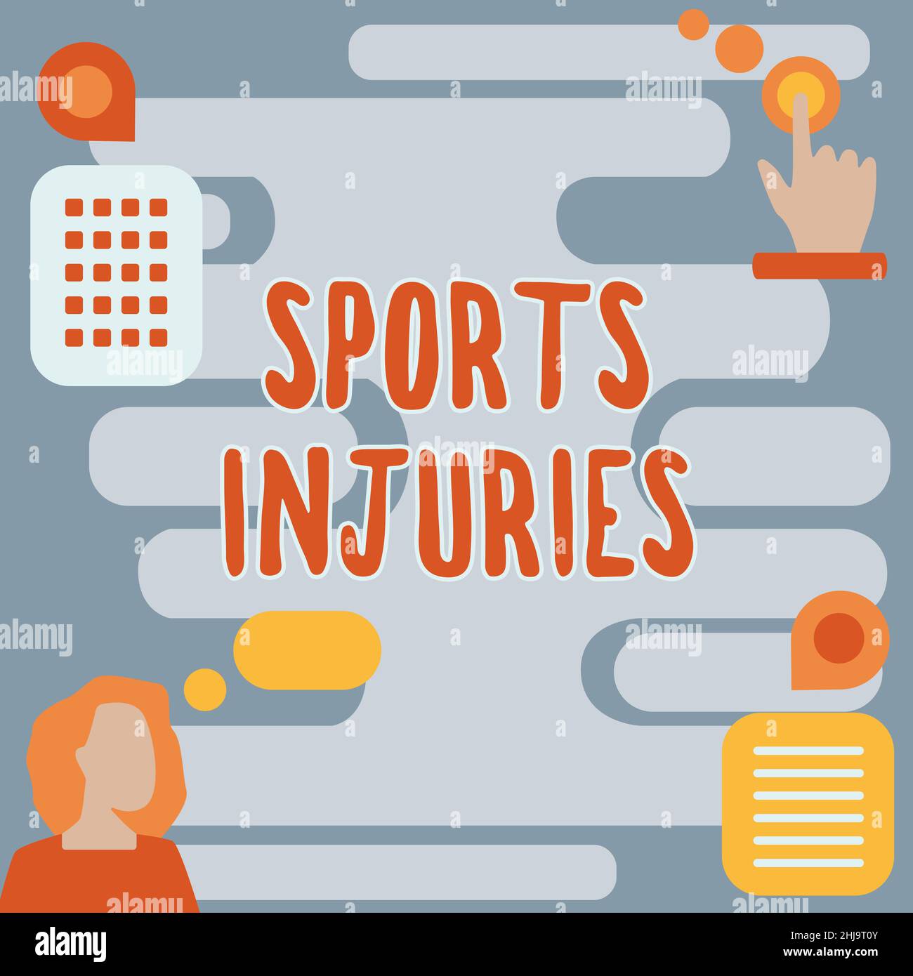 Cartello con la scritta Sports Injuries. Panoramica aziendale tipi di ...