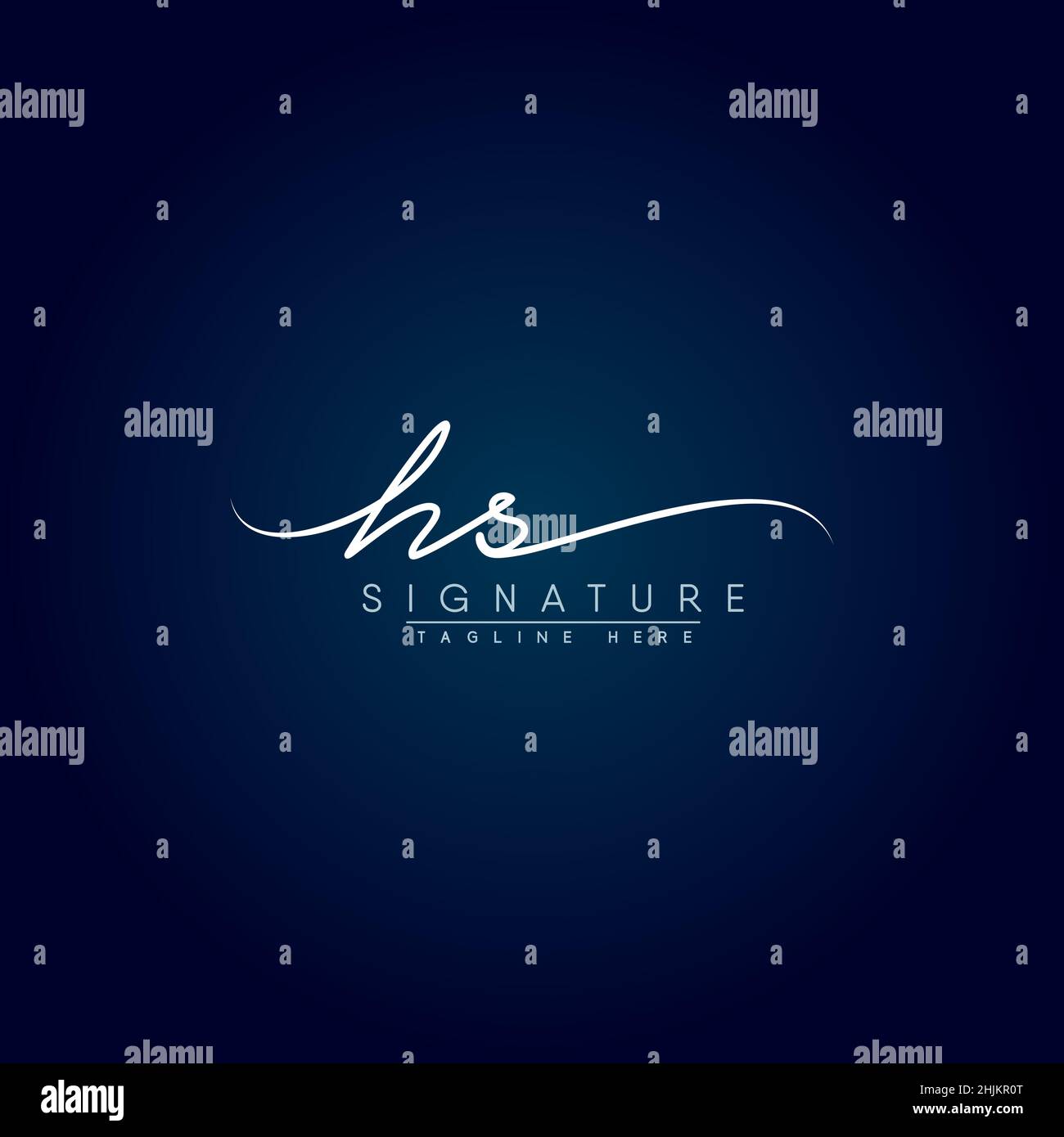 Lettera iniziale Logo HS - Logo della firma disegnato a mano - Logo del vettore minimal per ...