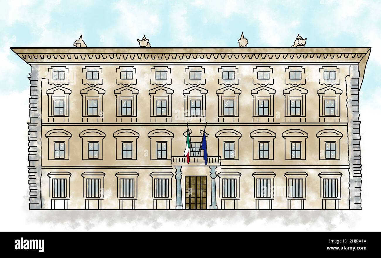 Palazzo Madama è la sede del Senato, Roma. Italia. Vista della facciata ...