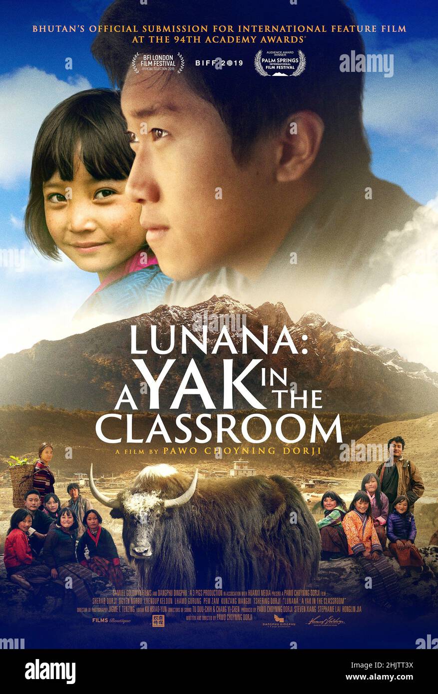 LUNANA: UN YAK IN CLASSE, poster, in alto, da sinistra: PEM Zam, Sherab ...
