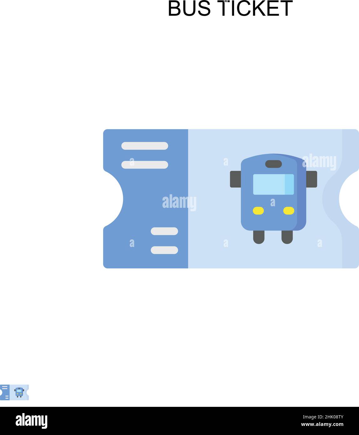 Biglietto autobus semplice icona vettore. Modello di disegno del ...