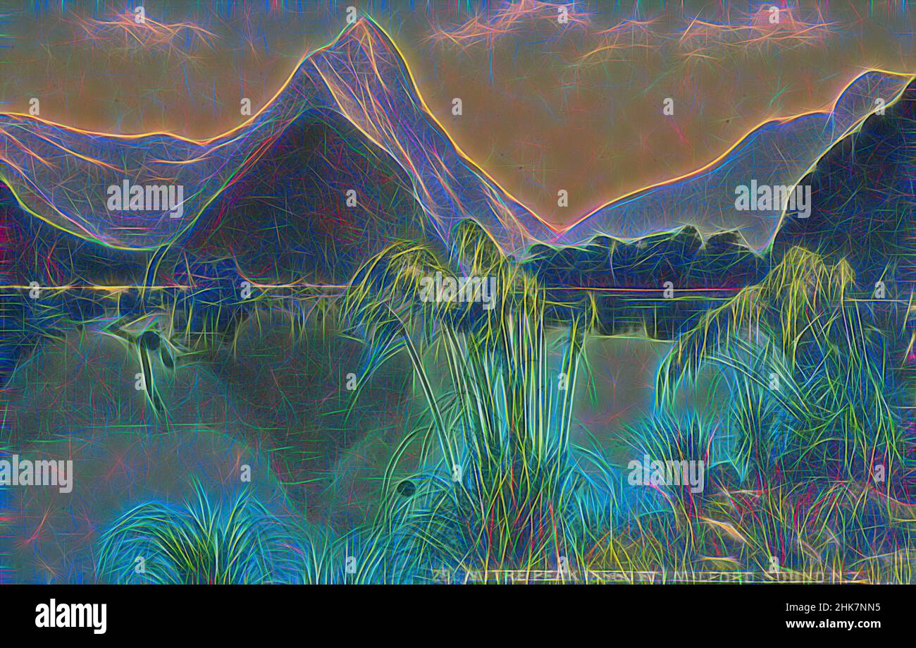 Ispirato a Mitre Peak, 5560 piedi, Milford Sound, Nuova Zelanda, Muir ...