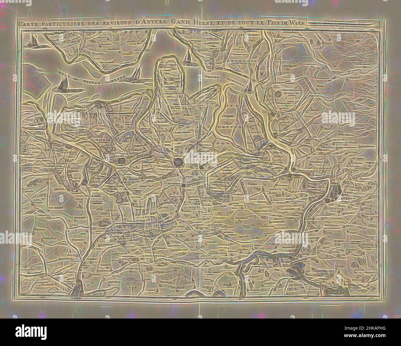 Ispirato dalla Mappa delle Fiandre del Nord, 1708, carte particuliere ...