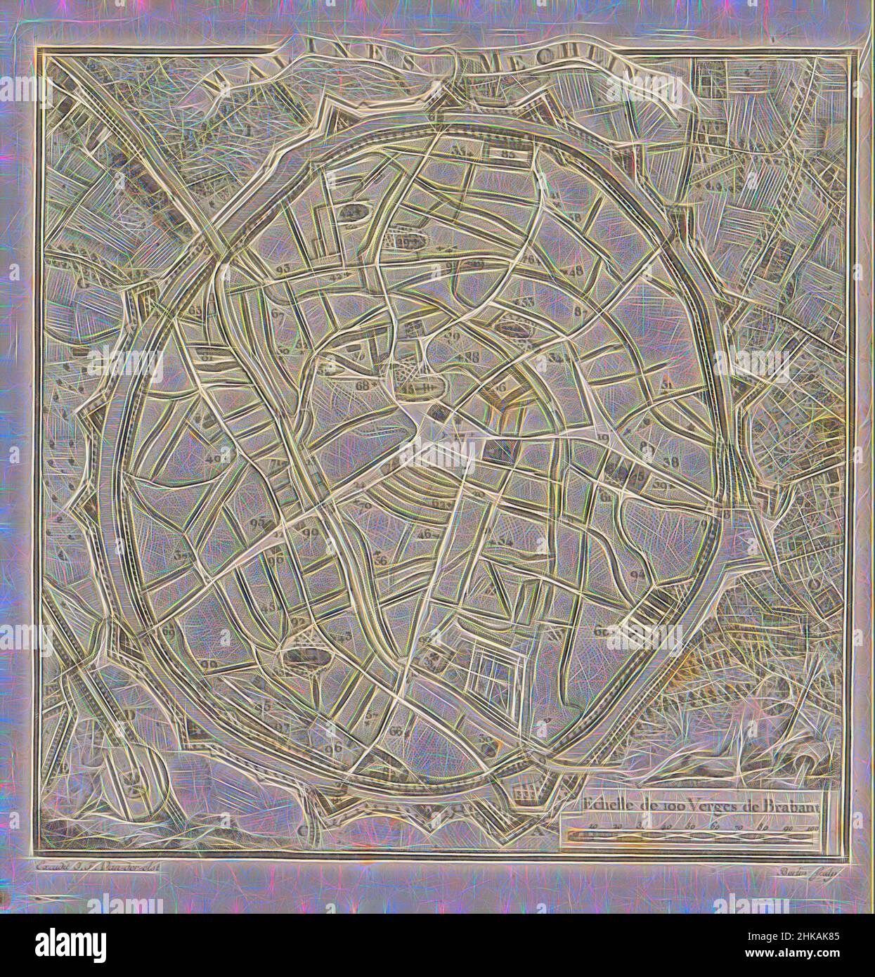 Ispirato da Plattegrond van Mechelen, 1775-1825, Plan der stad Mechelen ...