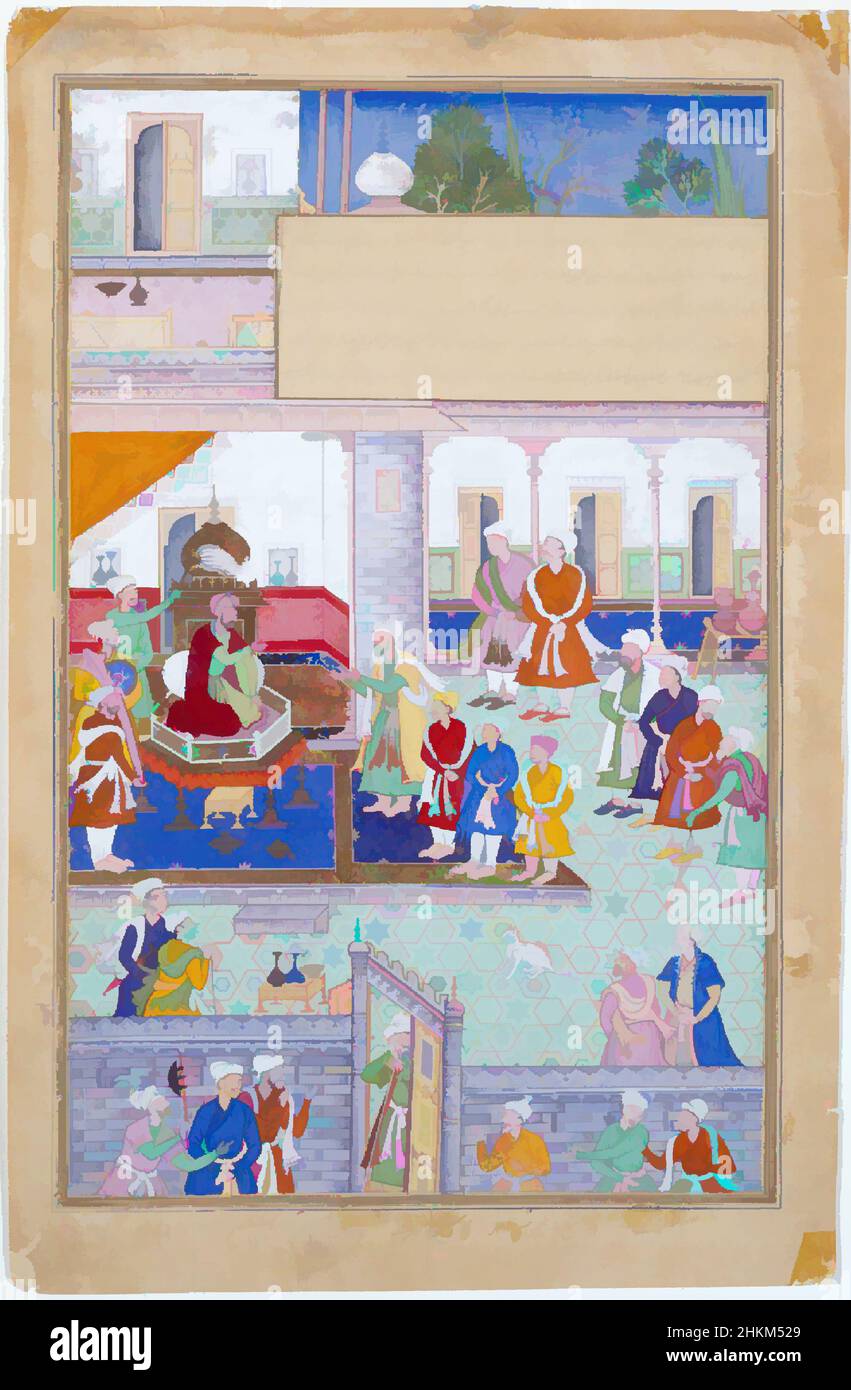Arte ispirata dall'Imperatore Babur Holding Court, Folio di un ...