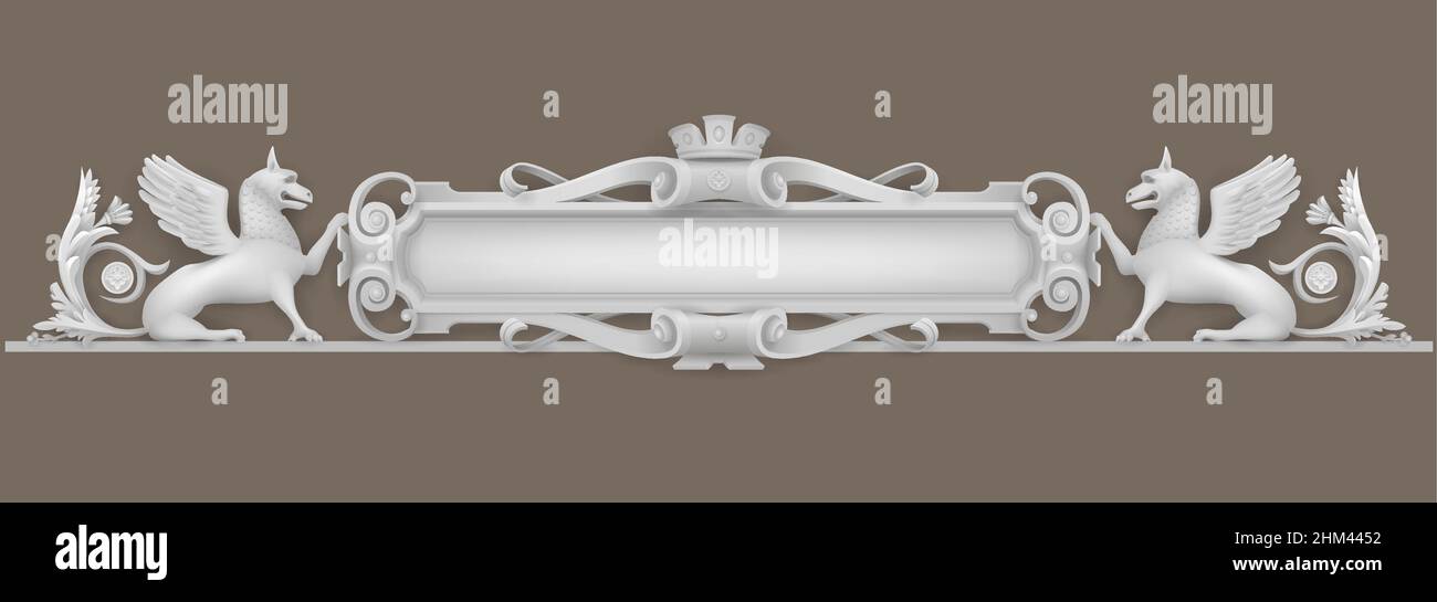 Elemento architettonico stemma, bassorilievo per un edificio, finestre ...