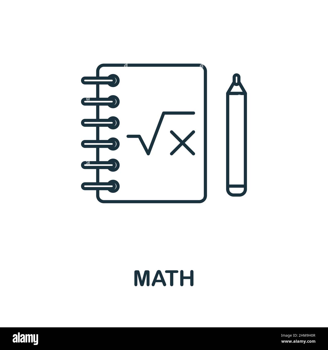 Icona matematica. Elemento di linea dalla collezione scolastica ...