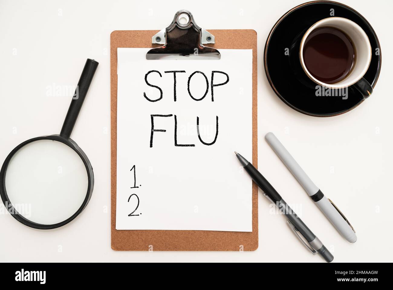 Cartello con la scritta Stop Flu. Panoramica aziendale trattare la ...