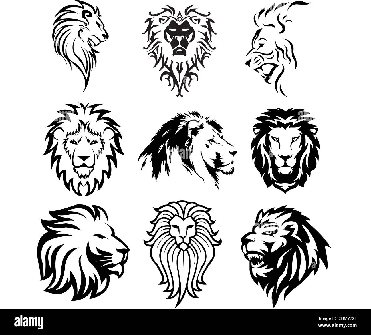 Tatuaggio del leone Immagini Vettoriali Stock - Alamy