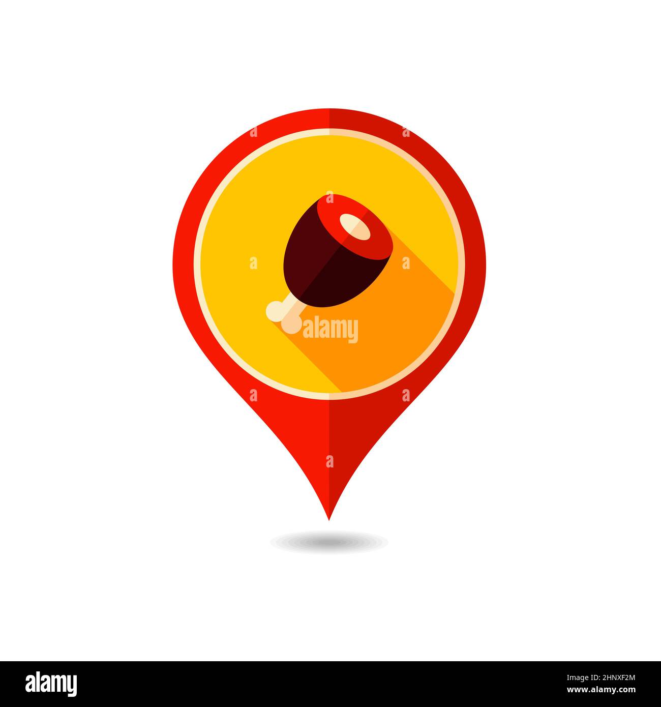 Gamba di carne pin icona della mappa. Animali da allevamento puntatore ...