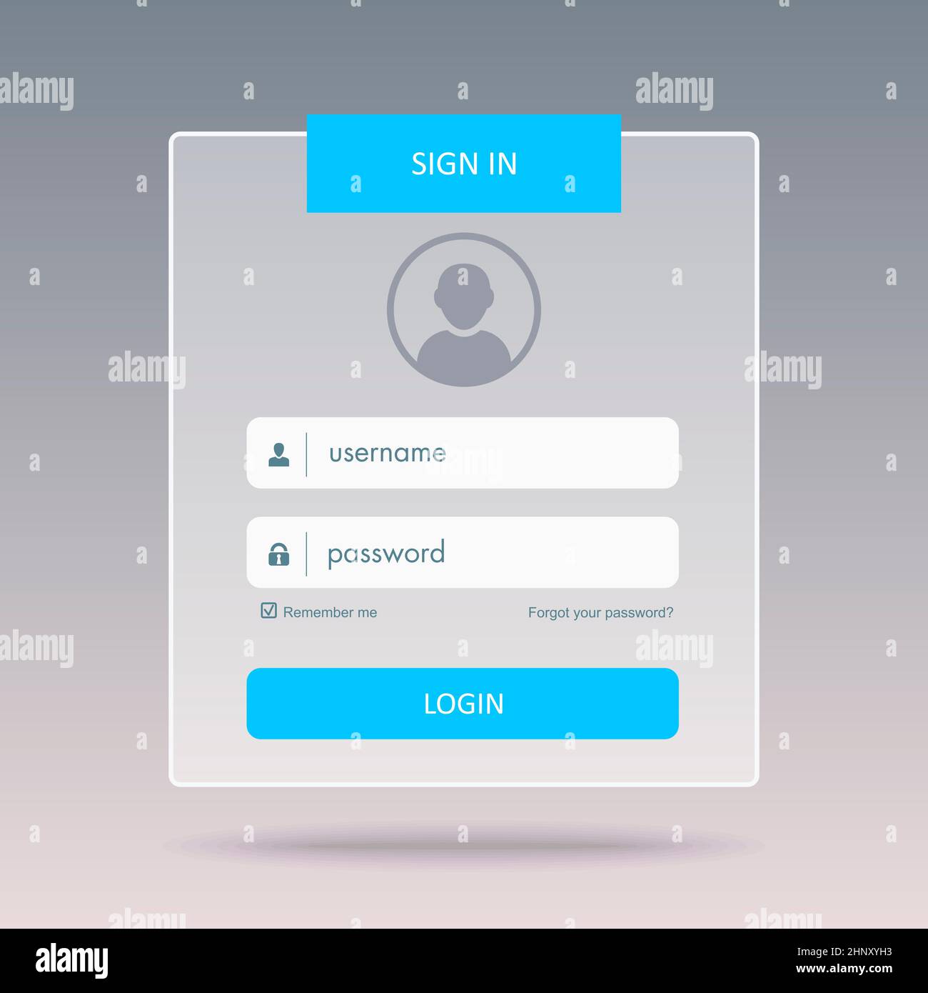Gray login form ui design immagini e fotografie stock ad alta ...