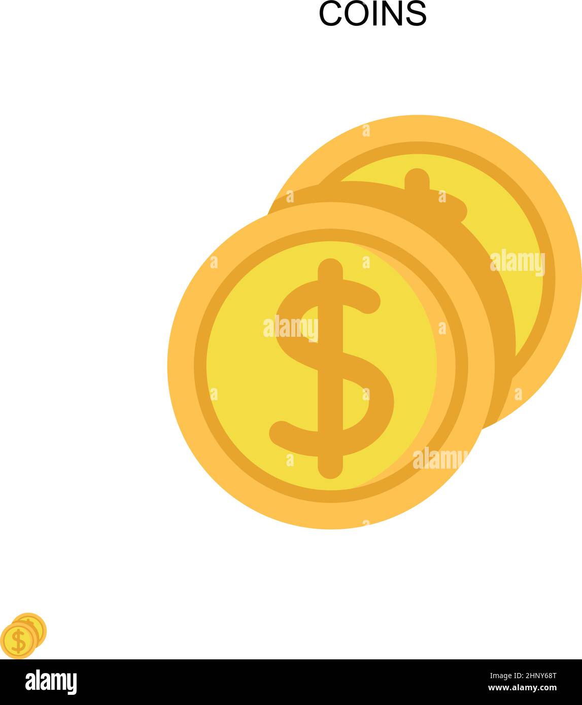 Monete semplice icona vettoriale. Modello di disegno del simbolo di ...
