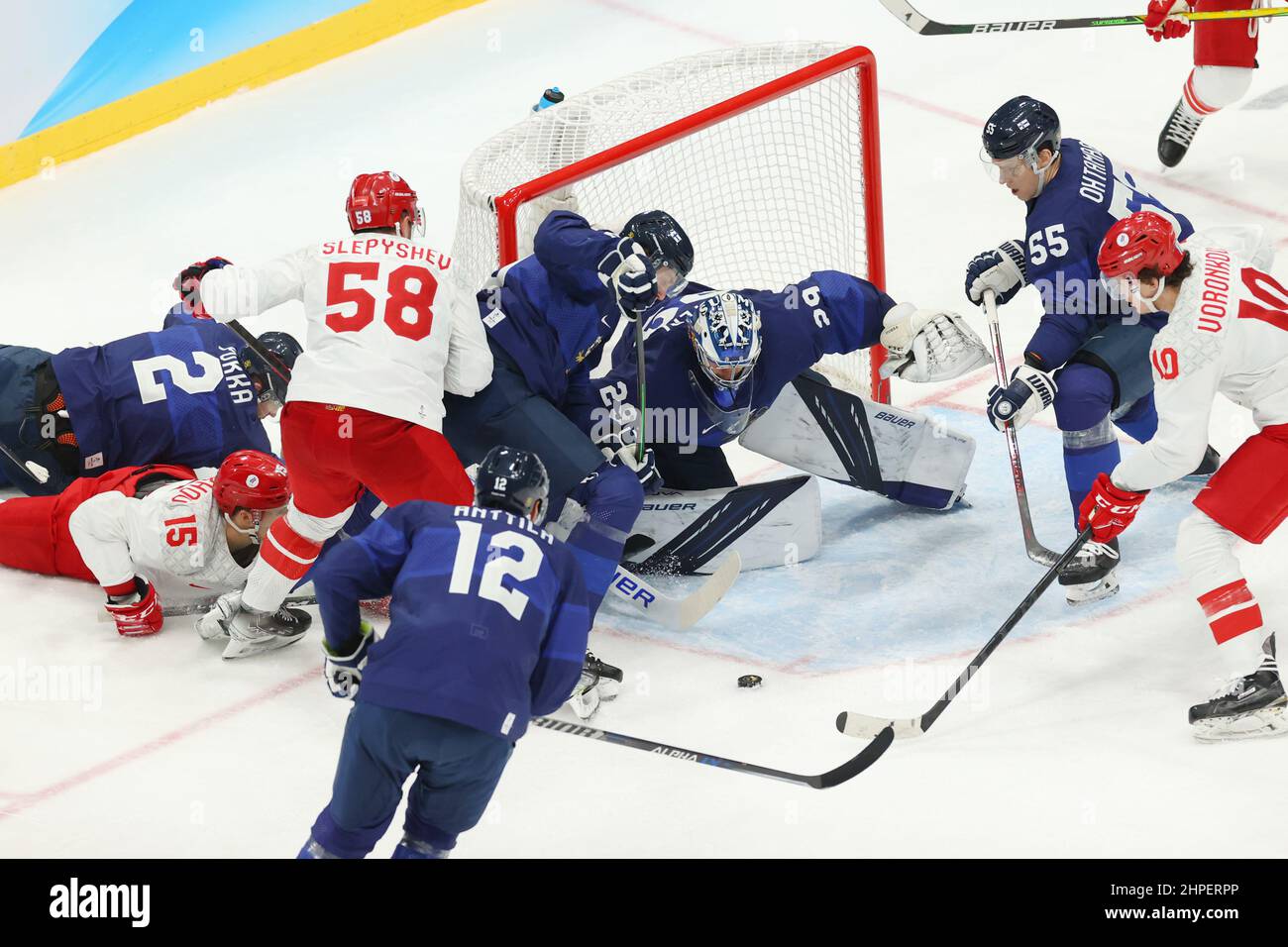 Pechino, Cina. 20th Feb 2022. Finlandia gruppo di squadra (fin) ROC ...