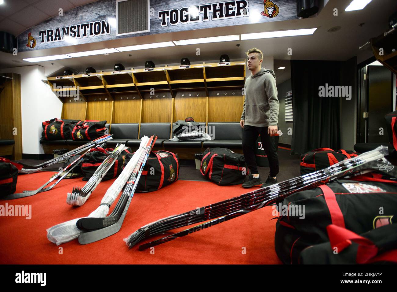 I senatori di Ottawa Jean-Gabriel Pageau partecipa alla giornata di ...