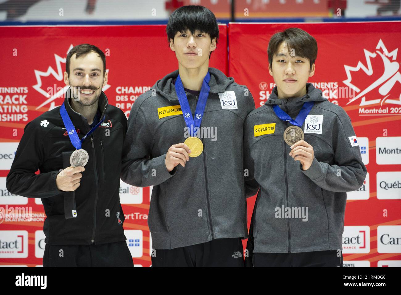 Steven Dubois, del Canada, secondo posto, da sinistra a destra, Hwang ...