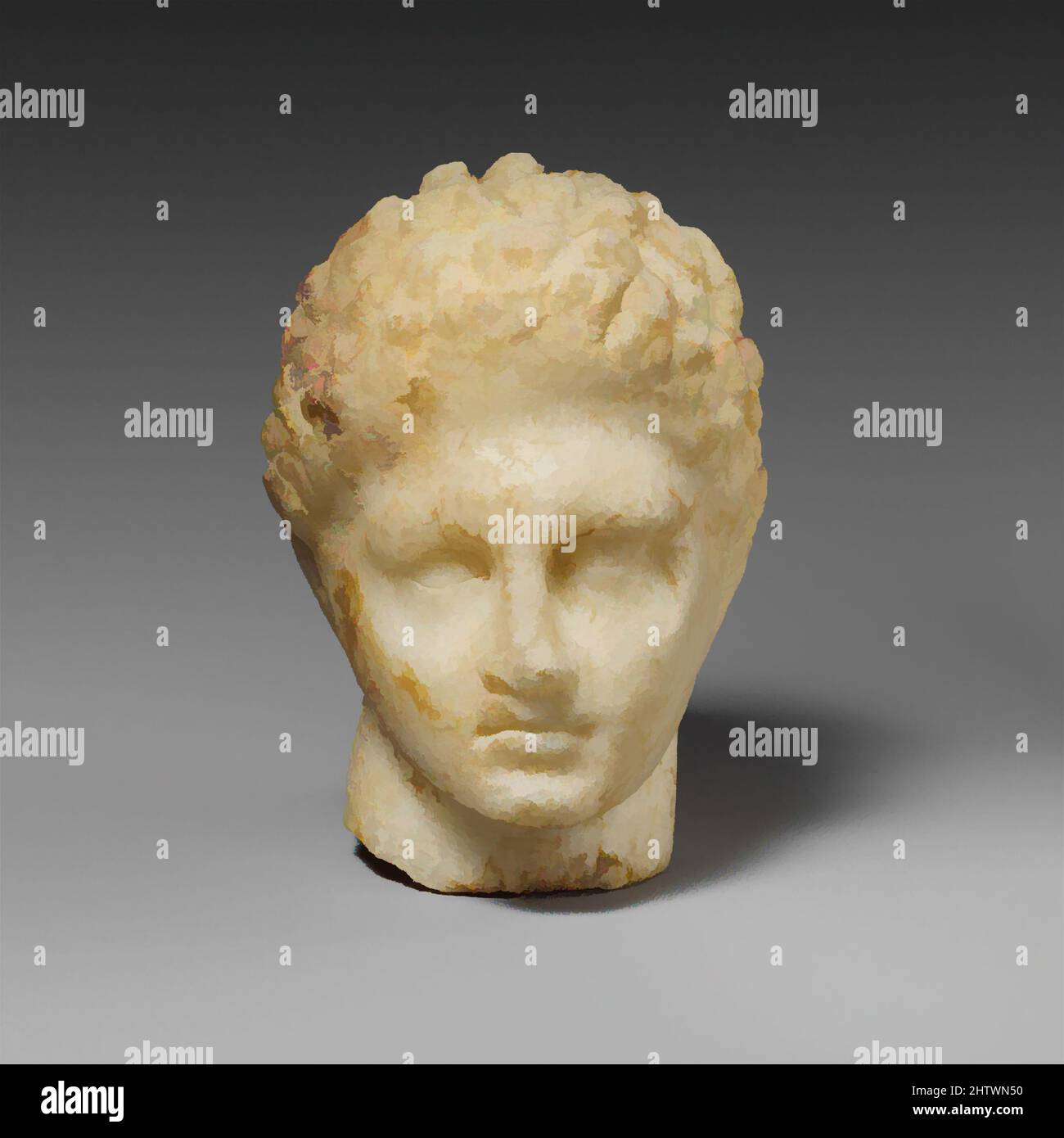 Arte ispirata da Marble testa di un giovane, tardo classico, 4th secolo ...