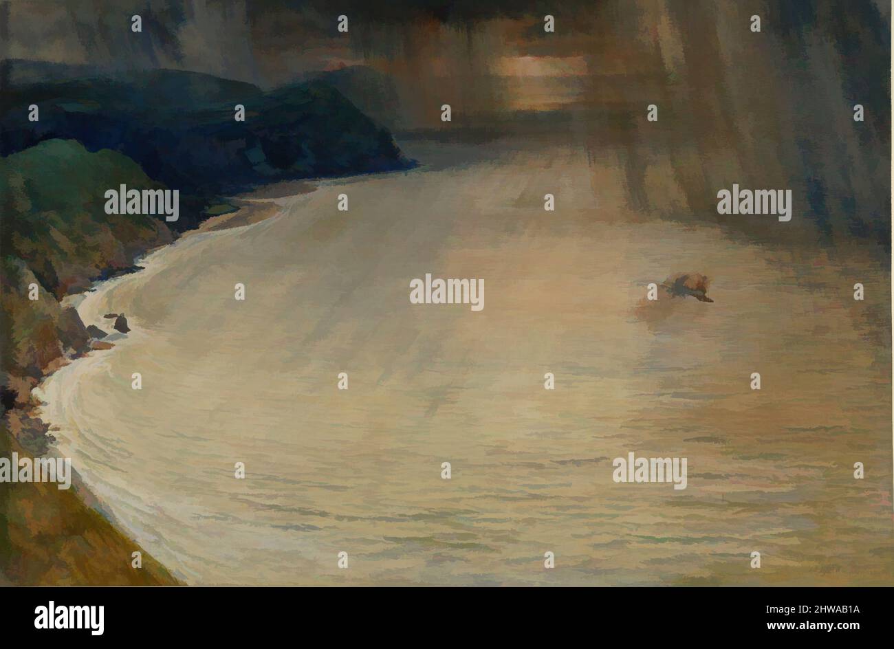 Arte ispirata da disegni e stampe, disegno, il vento Ovest, Lynmouth ...