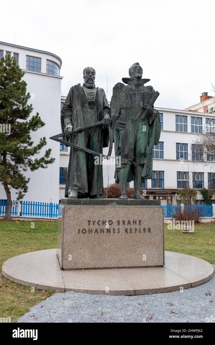Praga, città, città, edificio, Jan Kepler Grammar School, scultura ...