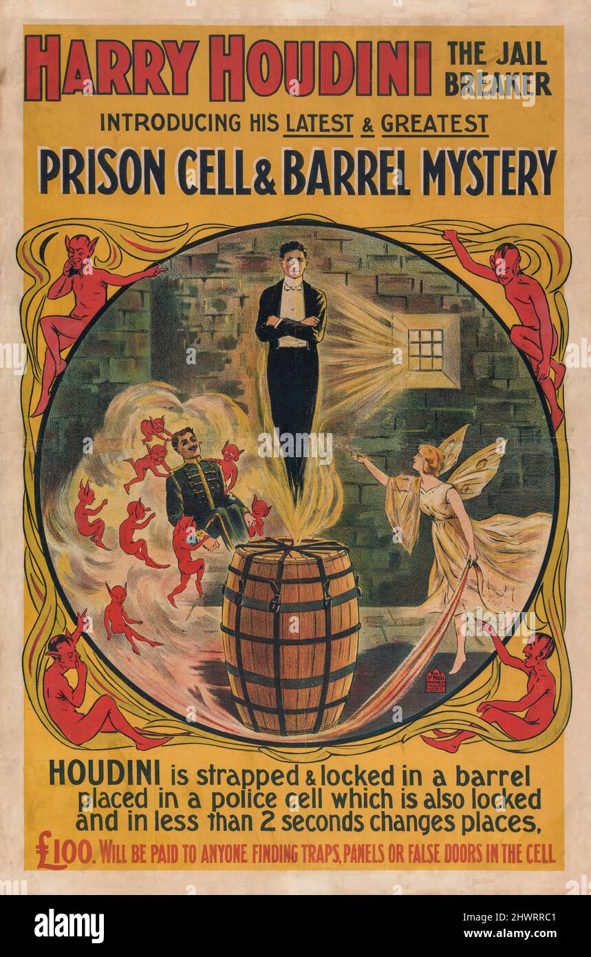 Poster per la performance in Inghilterra dell'artista e illusionista ...