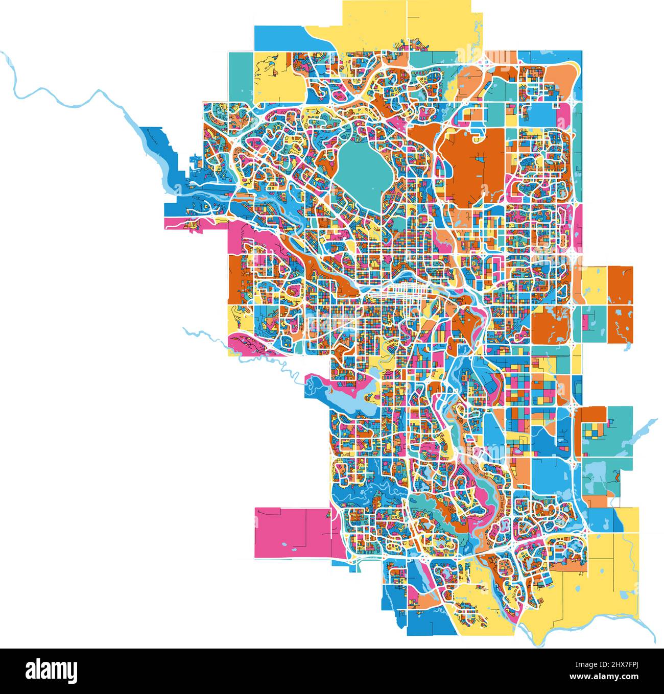 Mappa calgary Immagini Vettoriali Stock - Alamy