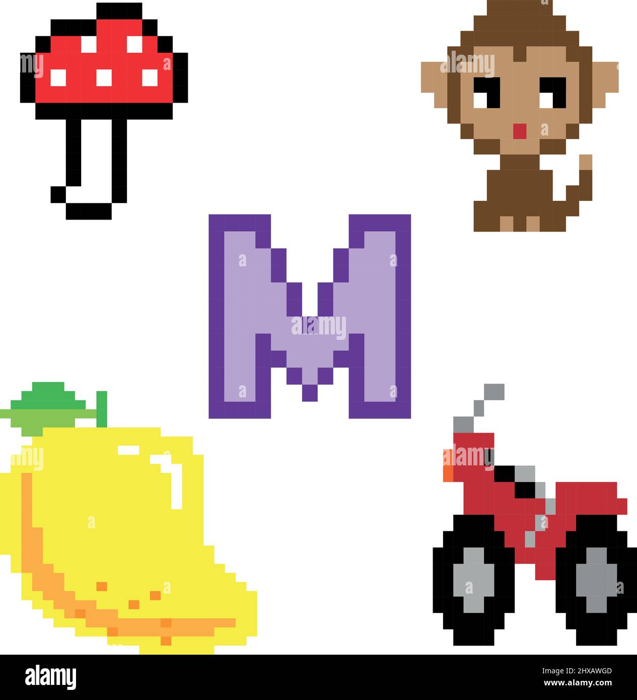 Vector Pixel Art Kids Character Immagini Vettoriali Stock - Alamy