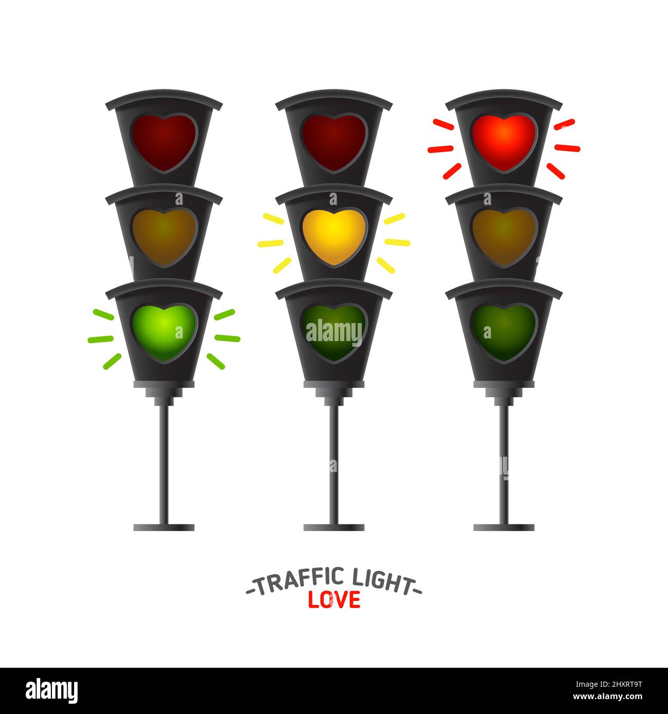 Semaforo a forma di cuore Immagini Vettoriali Stock - Alamy