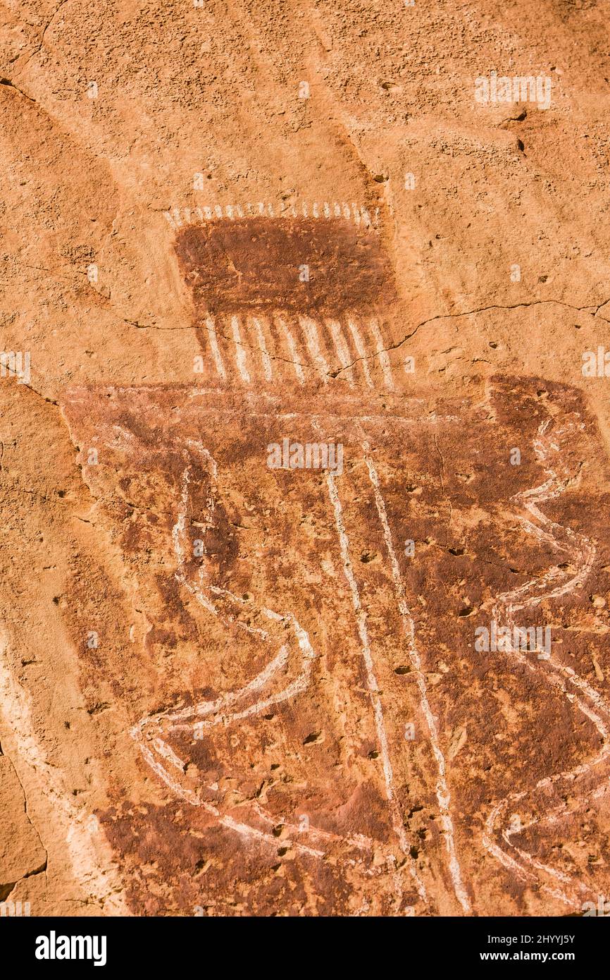 Pittogrammi d'arte rupestre dipinti nella Great Gallery, un antico ...