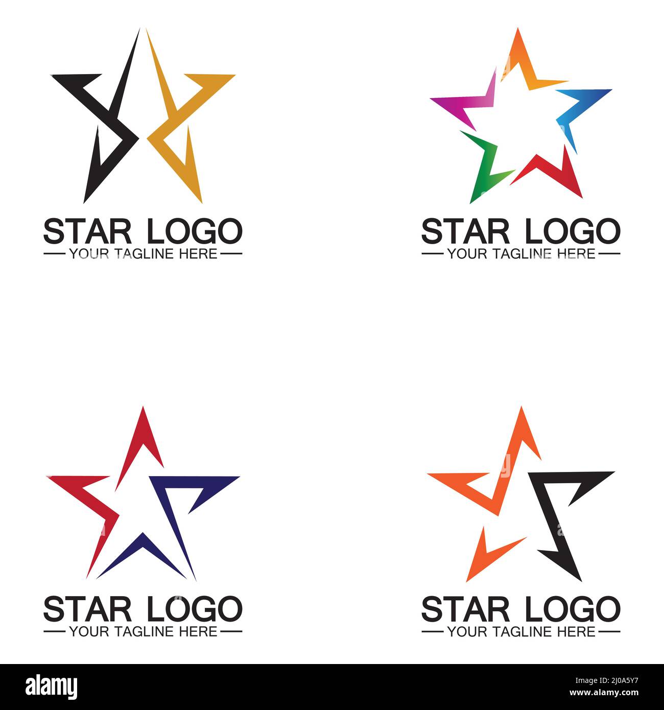 modello di logo a stella icona vettoriale disegno-vettore Immagine e ...