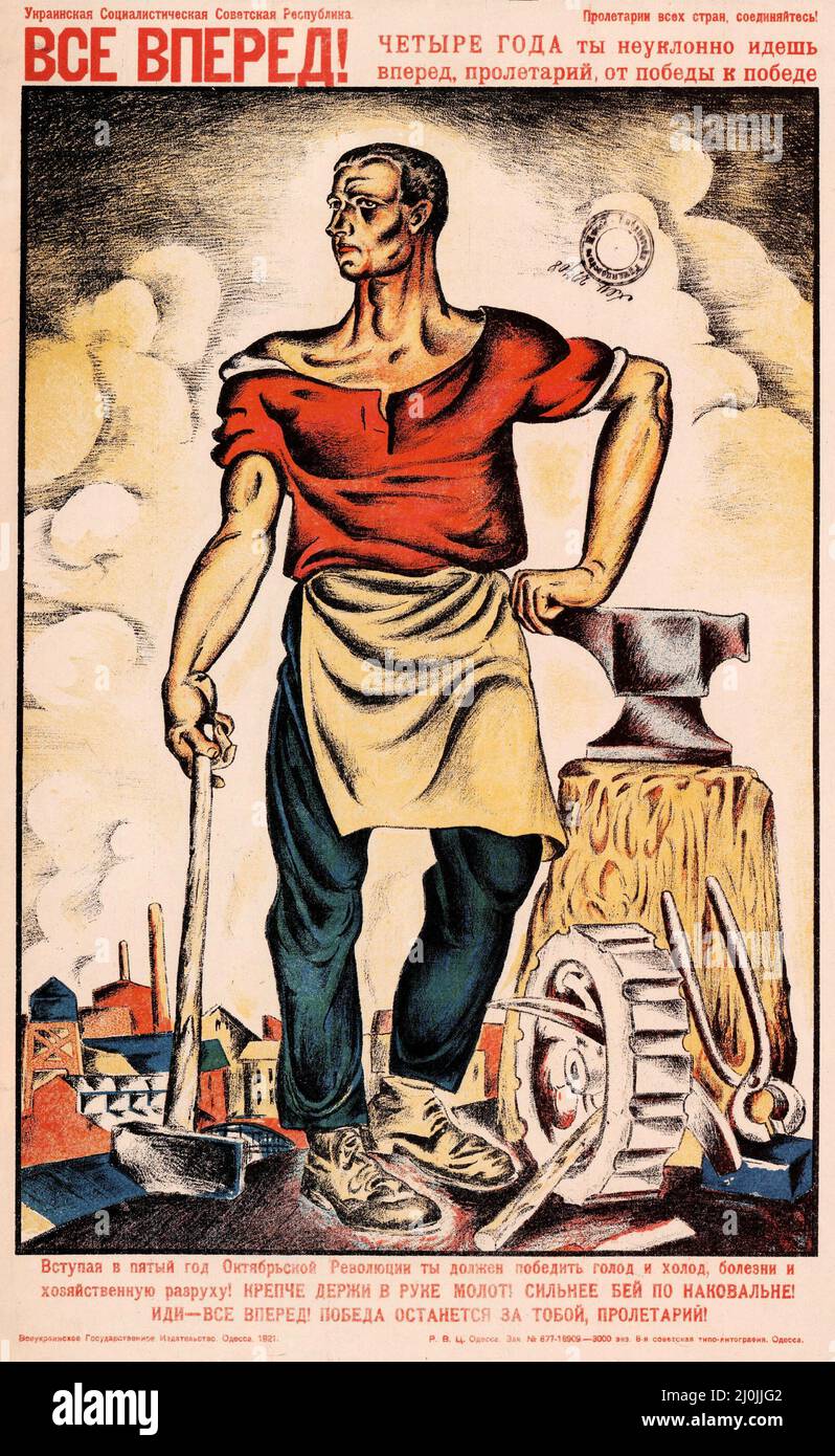 Poster di propaganda sovietica della rivoluzione russa vintage immagini ...