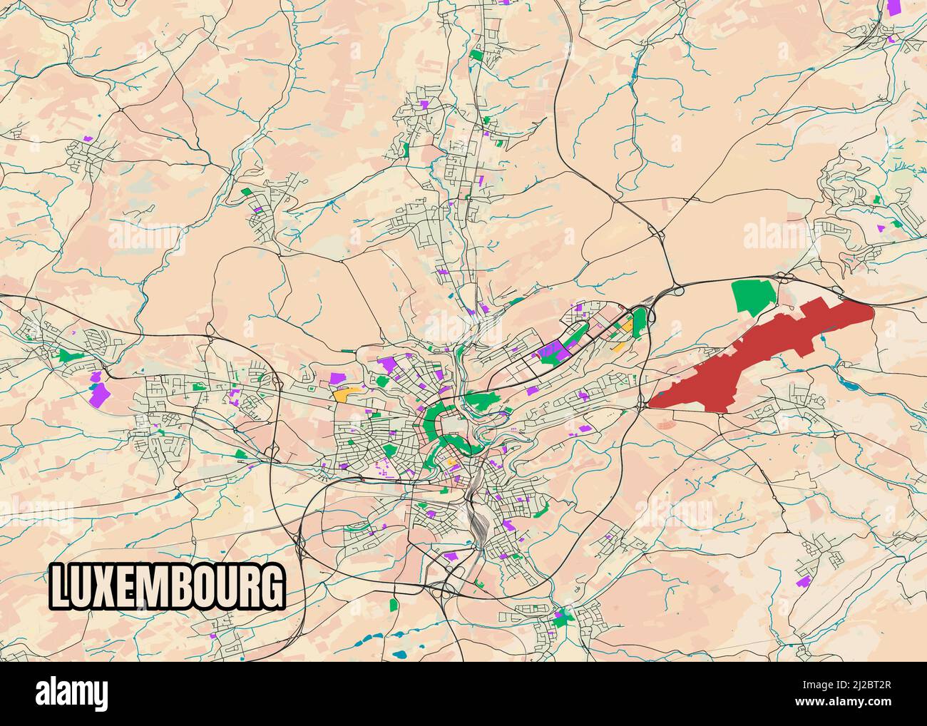 Mappa stradale di lussemburgo immagini e fotografie stock ad alta ...