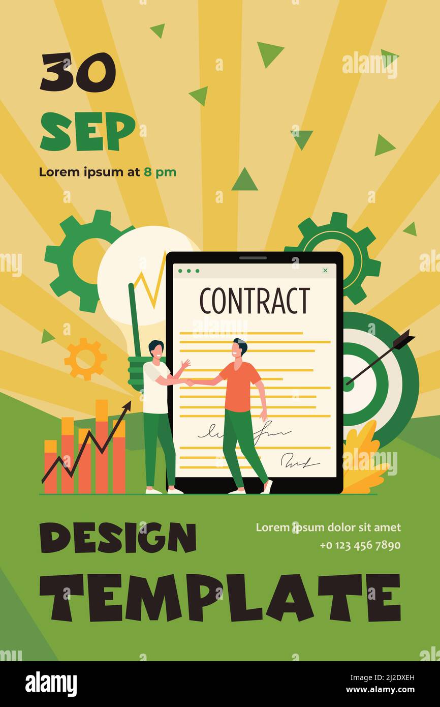 Signing contract cartoon Immagini Vettoriali Stock - Alamy