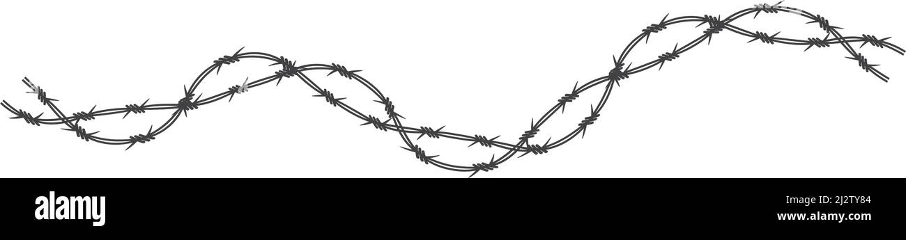 Disegno del filo spinato disegno vettoriale piatto Immagine e ...