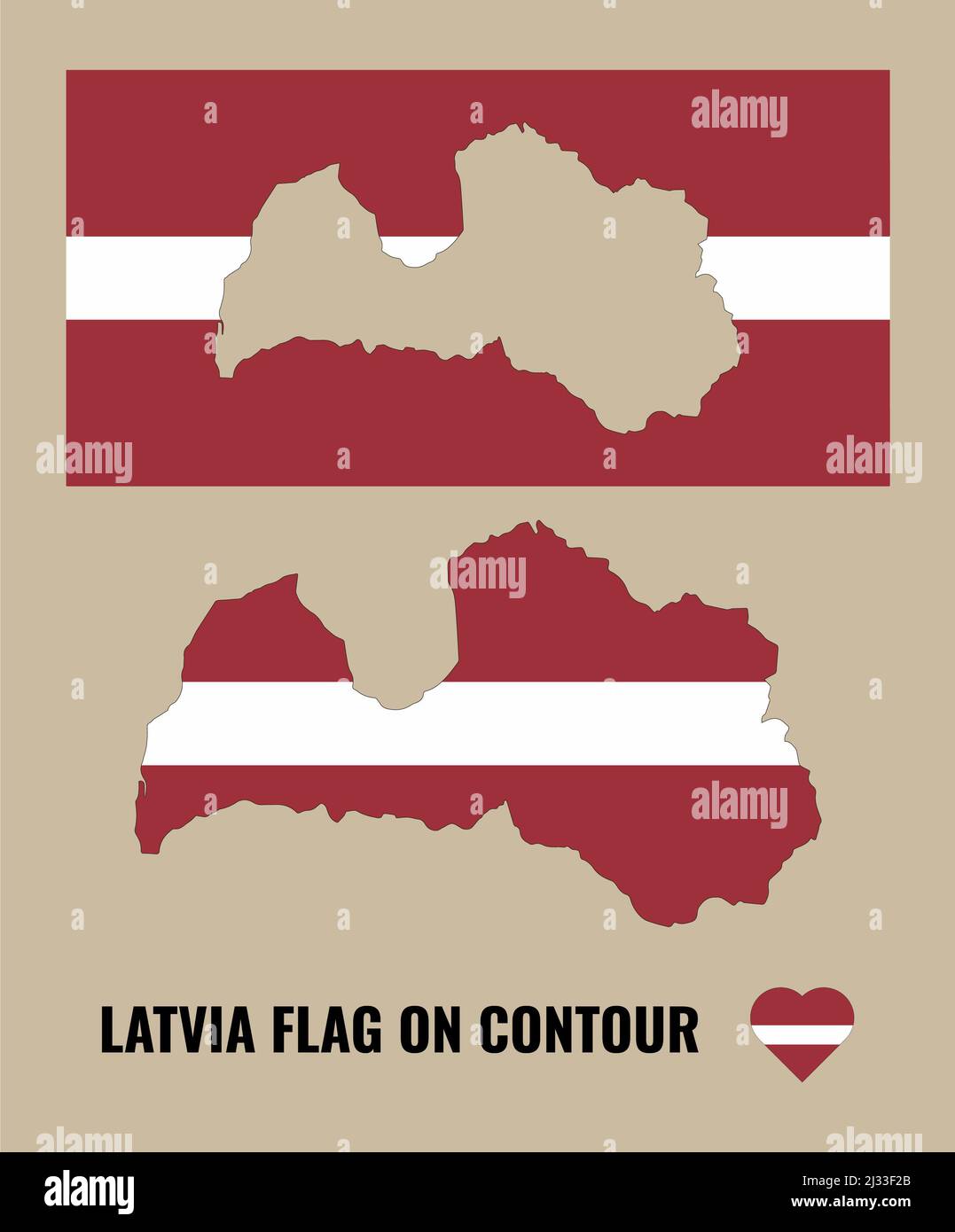 Bandiera della Lettonia e contorni. Mappa delle bandiere di Lettonia ...