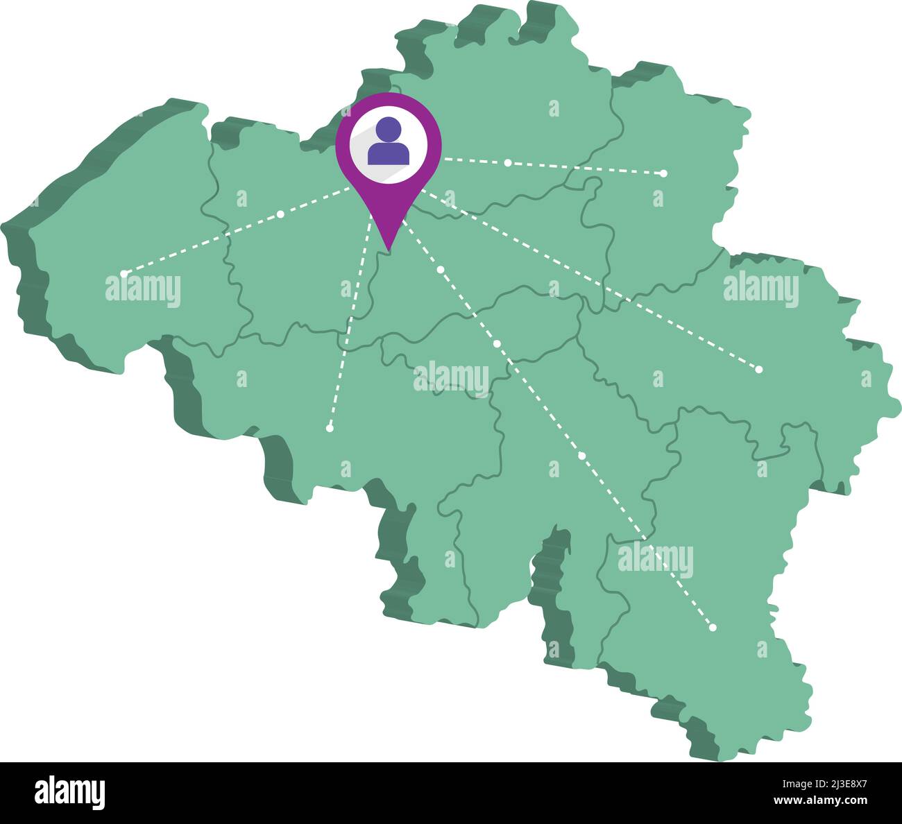 Mappa del belgio Immagini Vettoriali Stock - Alamy