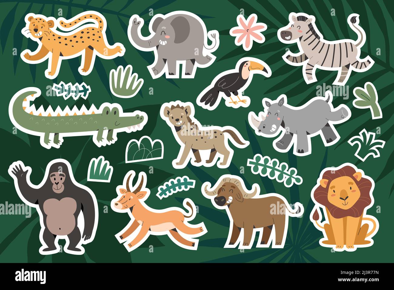 Animali giungla stilizzati Immagini Vettoriali Stock - Alamy