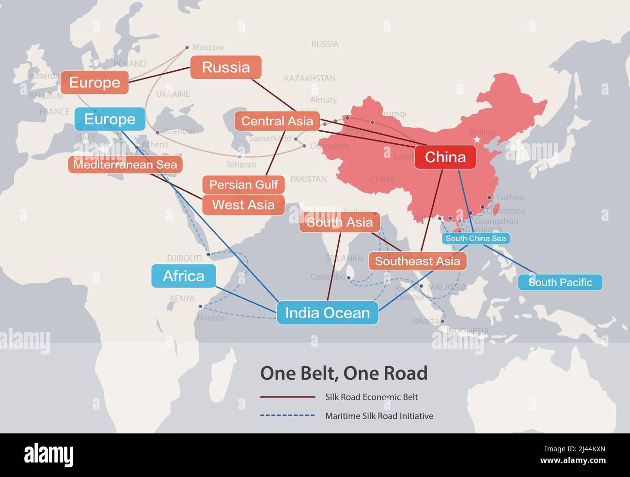 One belt one road map immagini e fotografie stock ad alta risoluzione ...