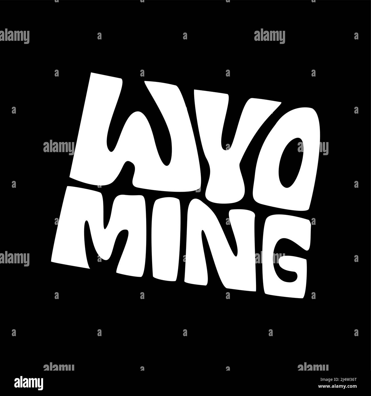 Tipografia mappa Wyoming. Tipografia della mappa dello stato del ...