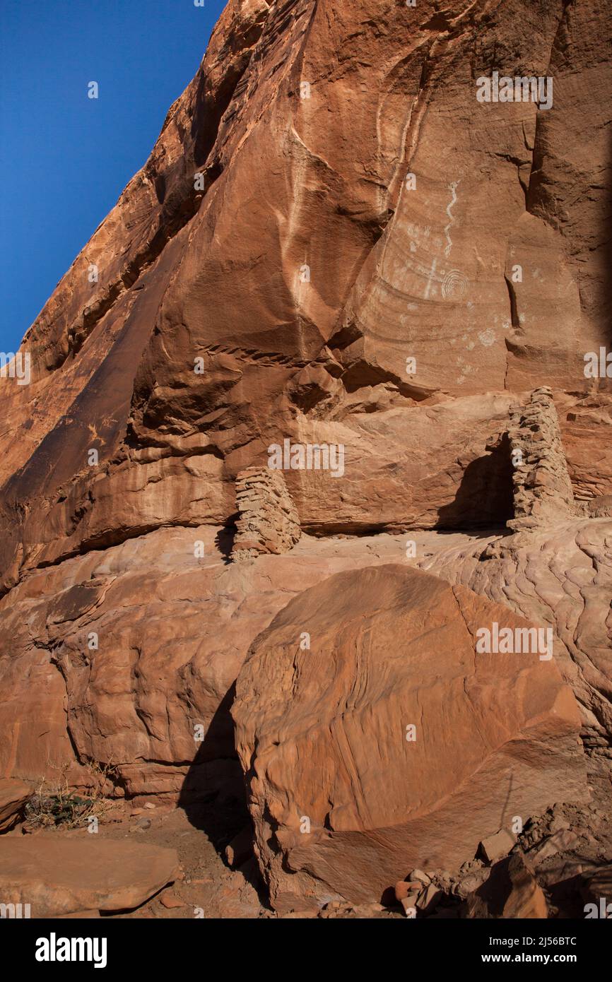 Antichi pittogrammi, River House rovina dal fiume San Juan, shash JAA ...