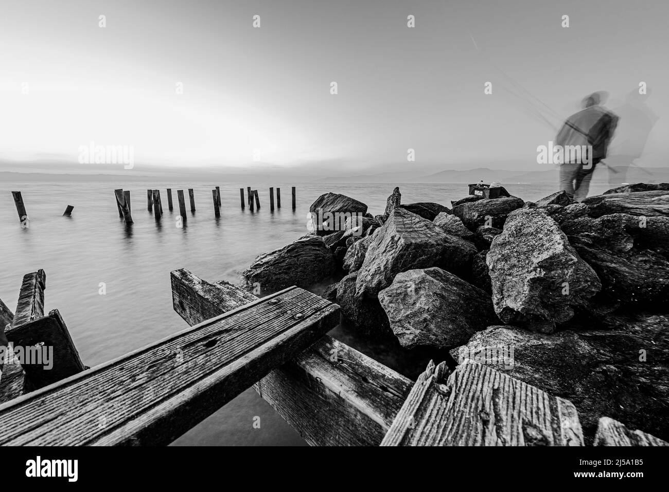 Seaside onde mare stilizzata Foto e Immagini Stock in Bianco e Nero - Alamy