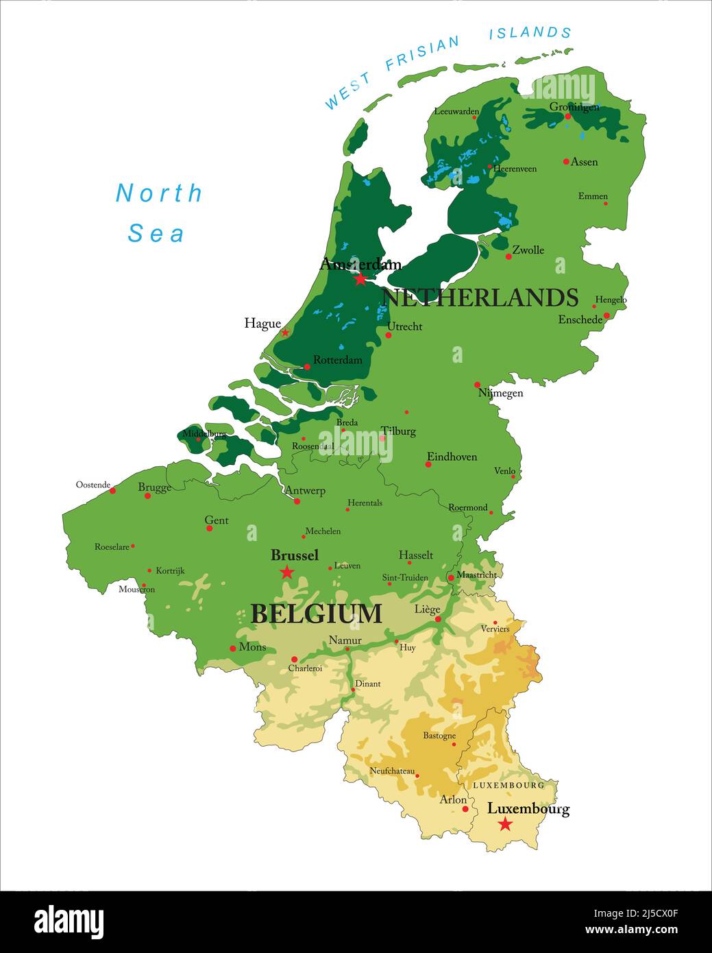 Mappa fisica del belgio immagini e fotografie stock ad alta risoluzione ...