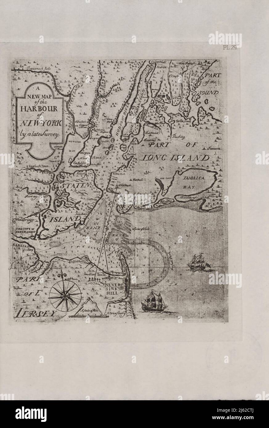 A New Map o il porto di New-York da un sondaggio tardivo c.. 1734 il ...