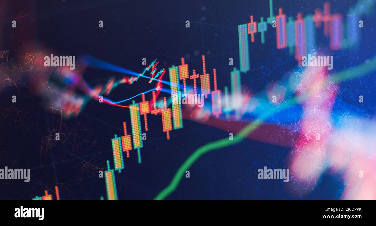 I grafici degli strumenti finanziari con i diversi tipi di indicatori ...