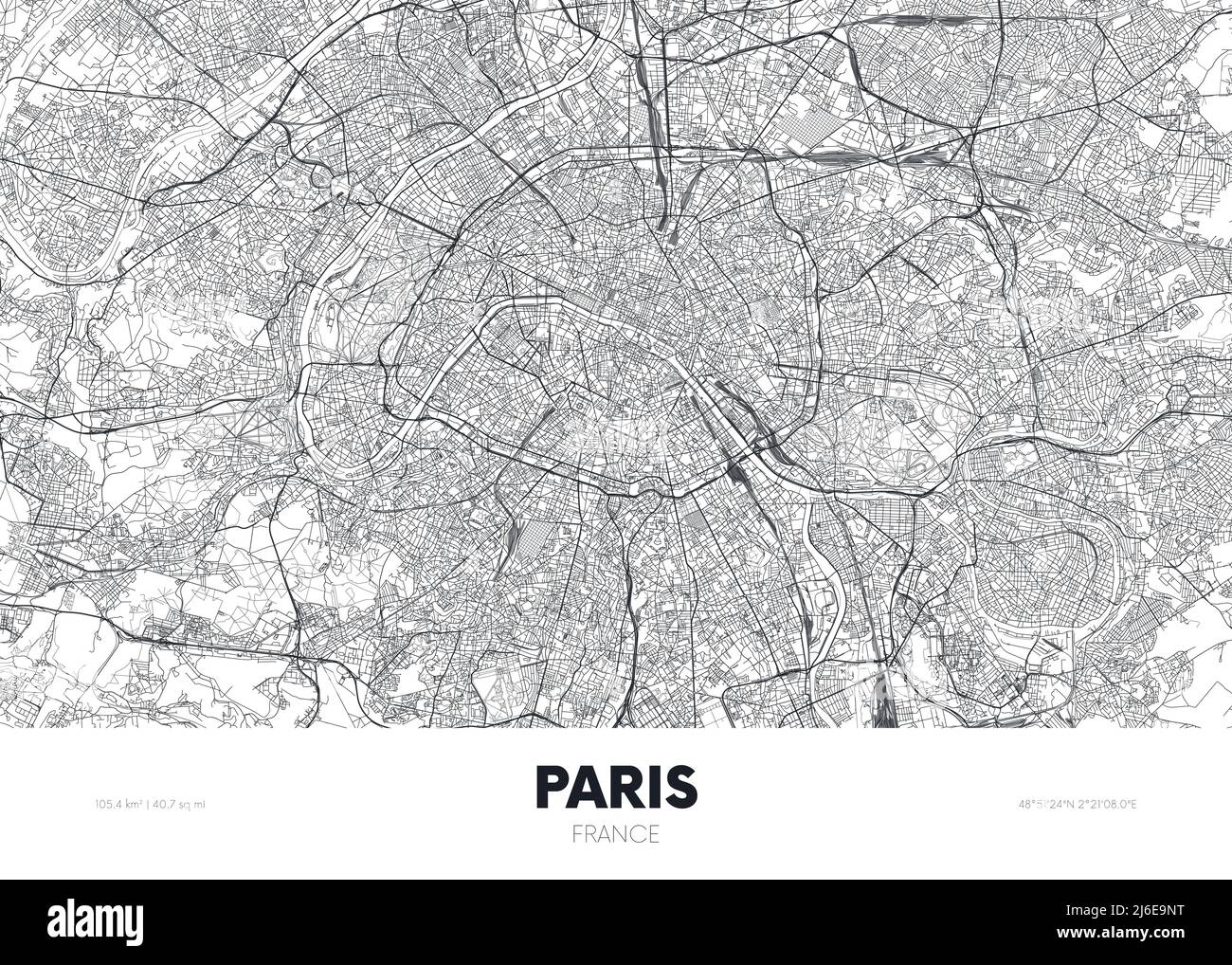 Una mappa aerea di parigi Immagini Vettoriali Stock - Alamy