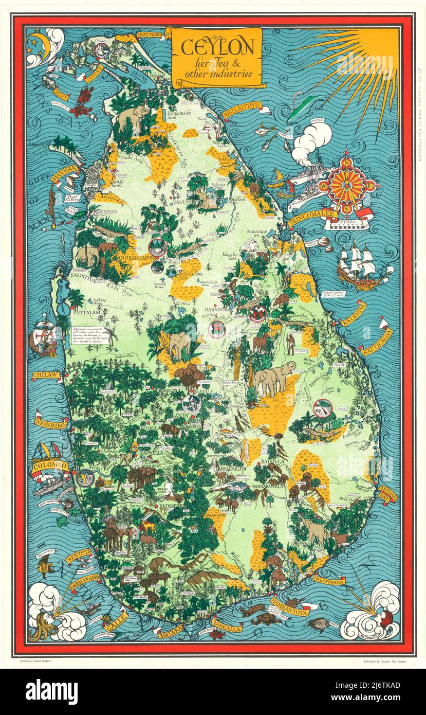 Mappa di ceylon immagini e fotografie stock ad alta risoluzione - Alamy