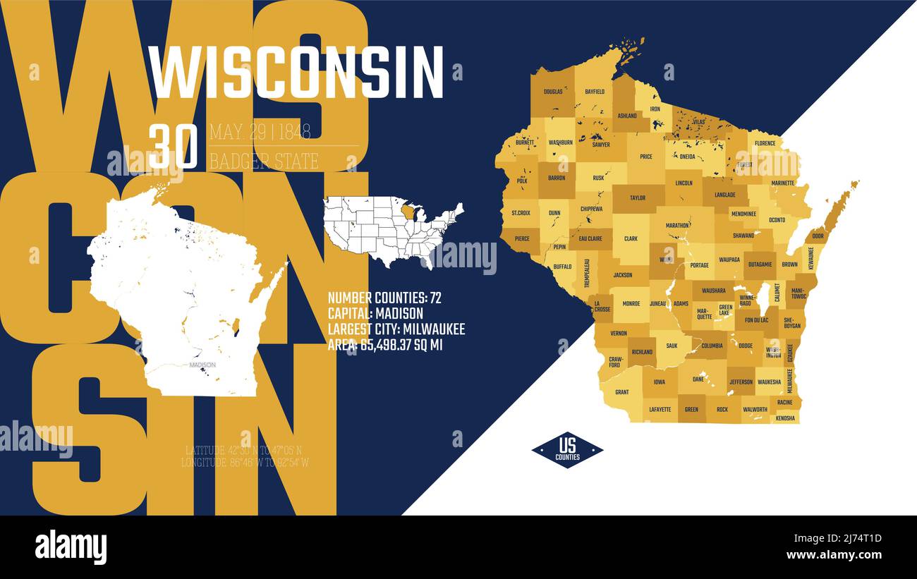 Mappa di wisconsin immagini e fotografie stock ad alta risoluzione - Alamy