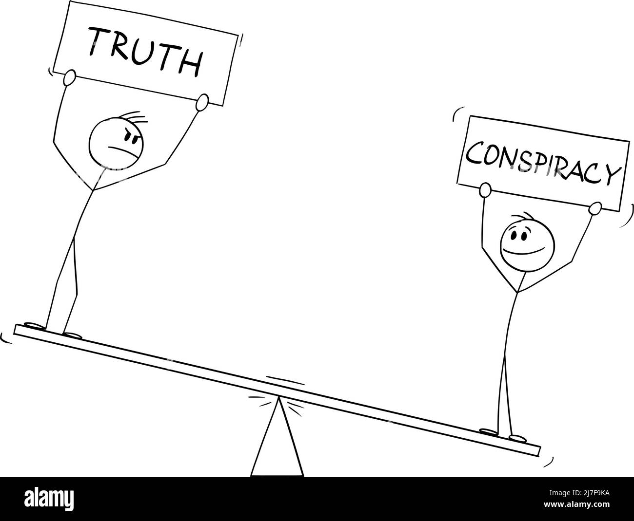 Due persone su Balance Scales Holding Conspiracy and Truth Signs ...