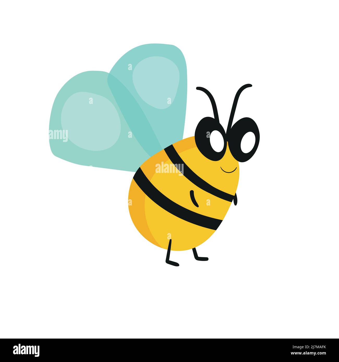 Mascotte d'ape cartoon. Una piccola api vola. Raccolta WASP. Caratteri ...