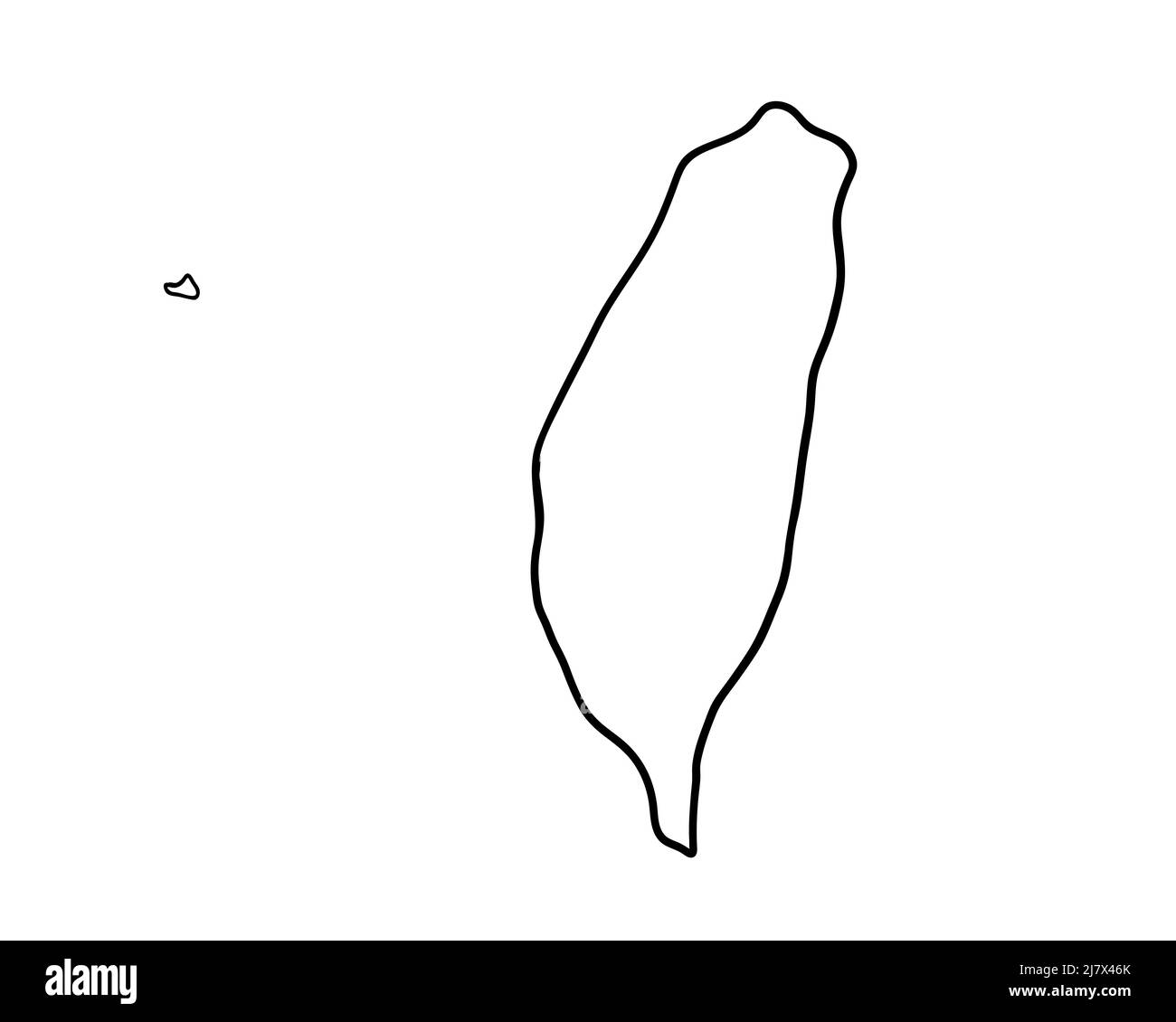 Taiwan map outline Foto e Immagini Stock in Bianco e Nero - Alamy