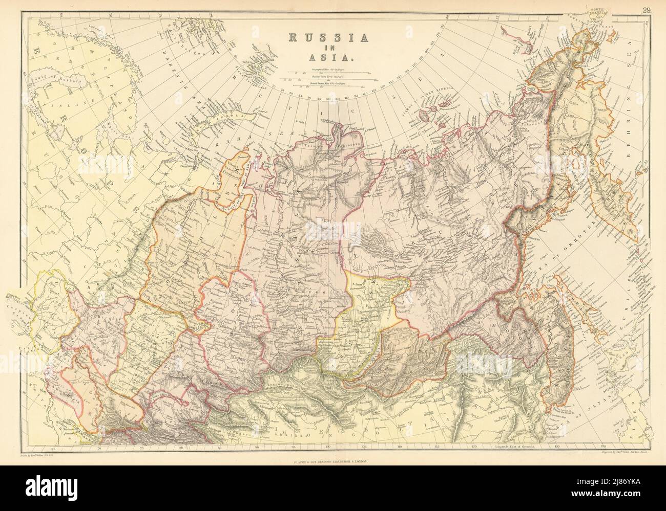 Vecchia mappa dell'atlante della russia immagini e fotografie stock ad ...
